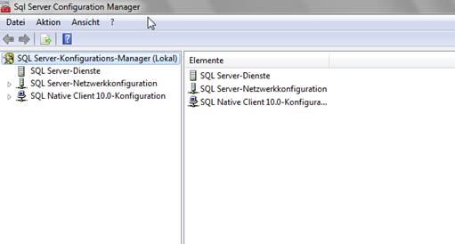 Im SQL Server Configuration Manager die SQLServer-Netzwerkkonfiguration ...